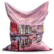 Sablio Sedací vak Classic Barevné domky na pobřeží - 150x100 cm