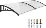 Stříška Outsunny na vchodové dveře 75x195x23 cm stříška z 5mm polykarbonátu, ochrana proti slunci a dešti pro venkovní použití, hliníková průhledná |…