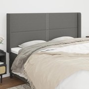Čelo postele typu ušák tmavě šedé 183x16x118/128 cm textil 3119455