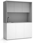 Kuchyňka NIKA se dřezem a baterií 1481 x 600 x 2000 mm, šedá, levé