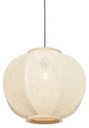 Smart Pendant Lamp Natural Fabric 48 cm Incl. Wifi G95 - Rob