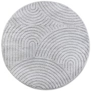 ELLE Decoration, Kusový koberec New York 106205 Light Grey kruh, 200x200 (průměr) kruh, šedá, ložnice