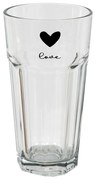 Vysoká sklenička se srdíčkem Love Birds - Ø 8*15 cm / 320 ml