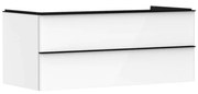 Hansgrohe Xelu Q - Umyvadlová skříňka, 50x118x55 cm, 2 zásuvky, lesklá bílá/matná černá 54082670