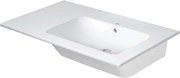 Duravit ME by Starck - Umyvadlo 83x49 cm, s přepadem, bez otvoru pro baterii, odkládací plocha vlevo, DuraShield, bílá 234683AA60