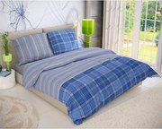 Bavlněné povlečení DELUX CAMPUS modré - 1x 240/220, 2x 70/90cm