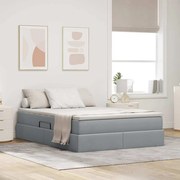 Postel s úložným prostorem a matrací Světle šedá 140 x 190 cm 3370224