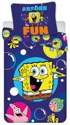 DĚTSKÉ BAVLNĚNÉ POVLEČENÍ SPONGEBOB 100X135 CM, 1KS 40X60 CM VZOROVANÉ