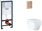 Grohe Rapid SL - Set předstěnové instalace, klozetu, sedátka SoftClose a tlačítka Skate Cosmopolitan, kartáčovaný Warm Sunset SANI11BB4133