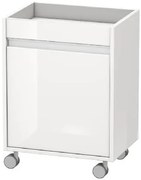 Duravit Ketho - Skříňka pojízdná 67x50x36 cm, levá, 1 dvířka, lesklá bílá KT2530L2222