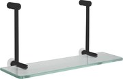 Sapho Sapho, Závěsná skleněná polička na sprchovou zástěnu 400x180x125mm, černá mat, 1301-15B