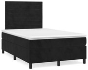 Box spring postel s matrací a LED černá 120 x 190 cm samet