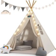 Deuba Dětský stan Teepee 160x130x130cm - bílý