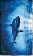 Rychleschnoucí XXL plážová osuška SHARKON modrá 150 x 210 cm, 100% mikrovlákno