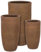 BIZZOTTO Set 3 vysokých květináčů RIGO hnědá 0790674