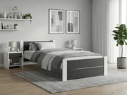 Postel IKAROS DOUBLE 90 x 200 cm, antracit/bílá Rošt: S lamelovým roštem, Matrace: Matrace Sommera 18 cm