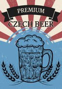 Plechová cedule Premium Czech beer Velikost: A5 (20 x 15 cm)