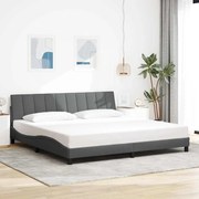 Rám postele bez matrace Hanko tmavě šedý 200 x 200 cm textil 3310483