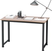 HOMCOM Moderní pracovní stůl se ocelovým rámem a nastavitelnými nohami pro domácí kancelář 120x60x76 cm Černý | Aosom