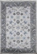 Ručne viazaný kusový koberec Diamond DC-USHAK silver / black, 180x275, šedá, kancelária, Diamond Carpets India