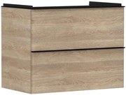 Hansgrohe Xelu Q - Umyvadlová skříňka, 63x78x50 cm, 2 zásuvky, přírodní dub/matná černá 54029670