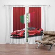 Sablio Závěs Ferrari Italská vlajka na červeném bloku: 2ks 140x250cm