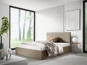 Eka Čalouněná postel SMART 140x200 cm Barva látky Trinity: Světle béžová (Trinity 2303), Úložný prostor: Bez úložného prostoru