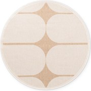 NORTHRUGS, Kusový koberec Duet Bowen 106245 Beige/White kruh - na ven i na doma, 160x160 (průměr) kruh, béžová, chodba / předsíň
