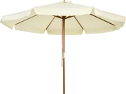 Zahradní slunečník Outsunny Ø3,25 m s provazy, nastavitelným otevíráním a ventilačními otvory, venkovní slunečník se 8 dřevěnými žebry, bambus a polye