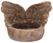 Zlatý antik cementový svícen andělská křídla Angel Wings Gold - 11*9*8 cm