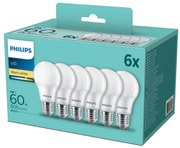 SADA 6x LED Žárovka Philips E27/8W/230V 2700K