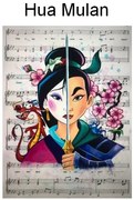 Diamantové malování - Filmové a pohádkové postavy III. (kulaté diamanty) Motiv: Hua Mulan, Rozměr: 30x40 cm