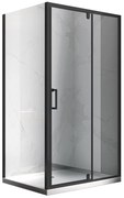BPS-koupelny Obdélníkový sprchový kout HYD-OK07B 110x90 černá/transparent - bez vaničky
