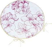 Bellatex Sedák Adéla kulatý hladký průměr 40 cm Květ Vínová,Bílá
