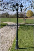 Fionshop 262936009 Zahradní lampa Brighton se 3 rameny, 230 cm, tmavě zel