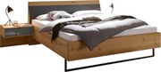XXXLutz POSTEL S NOČNÍMI STOLKY, 180/200 cm, dub bianco, lávově šedá Dieter Knoll - Postele s nočními stolky - 000442010701
