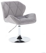 LuxuryForm DESIGN Otočná židle MILANO VELUR na stříbrném talíři - světle šedá