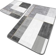 Šedé koupelnové předložky v sadě 2 ks 60x100 cm Pendor – Foutastic