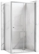 Sprchový kout REA PRIMO SLIDE 130/dveře x 80/zástěna cm, chrom/transparent - bez vaničky