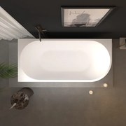 Erga Zara, rohová volně stojící vana 140x72 cm + odtoková zátka, levá, bílá lesklá, ERG-ZARA-140072L-WH-WH