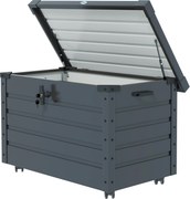 Zahradní box Outsunny, úložný box na kolečkách, úložný box se zámkem, rukojeť, zahradní truhla na balkon, terasu 100 x 62 x 65 cm, tmavě šedý