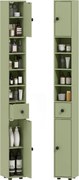 kleankin Slim Tall Bathroom Cabinet — Narrow Toilet Storage with Drawer & 4 Open Shelves, Ideal for Small Bathrooms & Living Rooms, 20 x 20 x 180 cm (