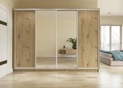 Šatní skříň GAMMA 300 × 240 cm dub artisan se zrcadlem