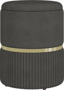 HOMCOM Pouf, otoman a úložný prostor, sametové manšestr, moderní design, 36 x 36 x 44 cm, do obývacího pokoje, ložnice, šedý | Aosom