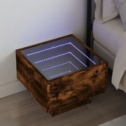 Noční stolek s Infinity LED kouřový dub 40 x 40 x 30 cm