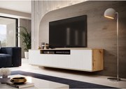 Eka Závěsný stolek pod televizi GANA 200 cm, Dub Artisan/Bílá