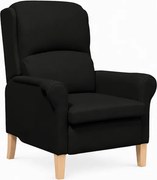 křeslo relaxační, odpočinkové, ušák, dřevo/textil, 101x95x75 cm, přírodní/černá, Dekorino KR20260036