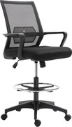 Vinsetto Ergonomická kancelářská židle s nastavitelým opěrným kruhem, bederní oporou, výškově nastavitelná otočná židle s síťovinou, návrhářská židle