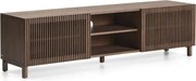 Tmavě hnědý TV stolek v dekoru ořechu 180x49,5x42,5 cm Beyla – Kave Home
