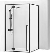 Sprchový kout REA FARGO 90/zástěna x 120/dveře cm, černý matný/transparent - bez vaničky